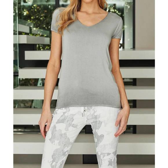 MILIO MILANO | Tops | New Milio Milano Italian Scoop Neck Tee In Grey | Poshmark
